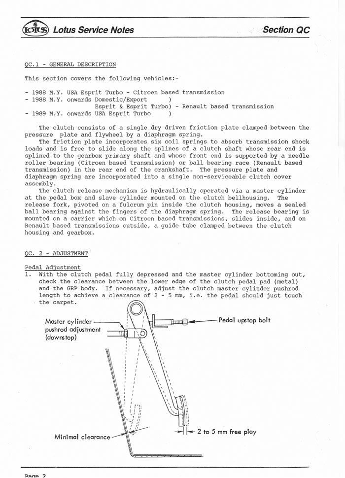 Esprit - Lotus Service Notes, Section QC