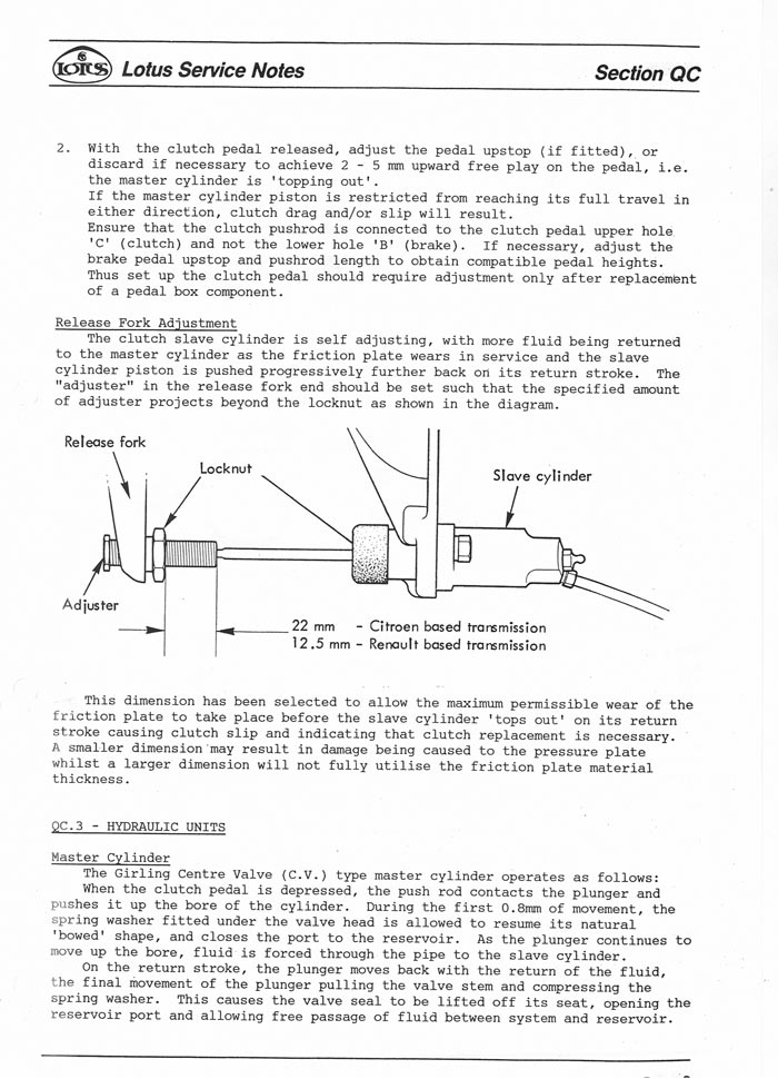 Esprit - Lotus Service Notes, Section QC