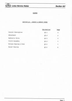 Esprit - Lotus Service Notes, Section QC